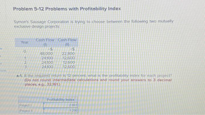 Solved a-2. If the company applies the profitability index | Chegg.com