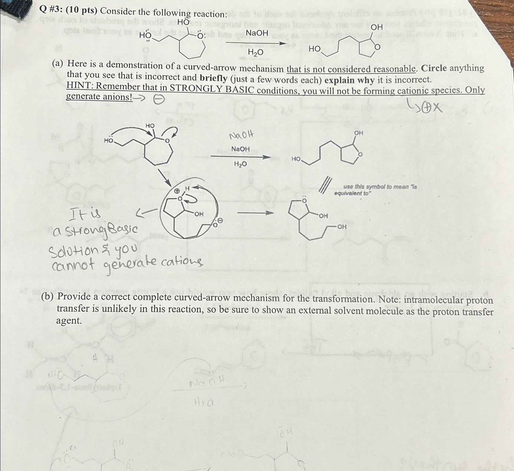 Solved Q#3: (10 ﻿pts) ﻿Consider the following reaction:(a) | Chegg.com