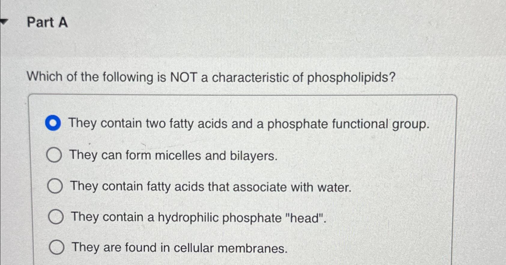 Solved Part AWhich of the following is NOT a characteristic | Chegg.com