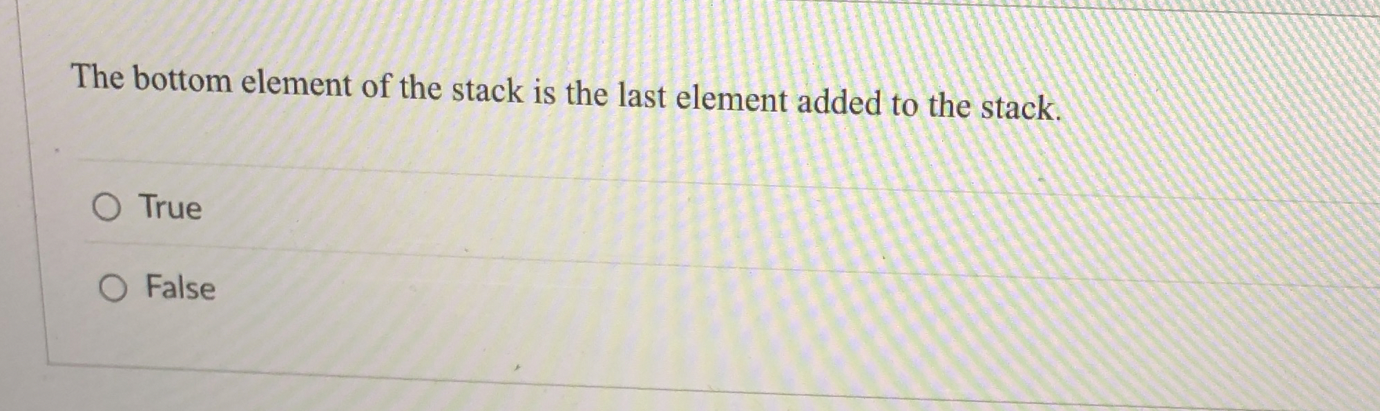Solved The bottom element of the stack is the last element | Chegg.com