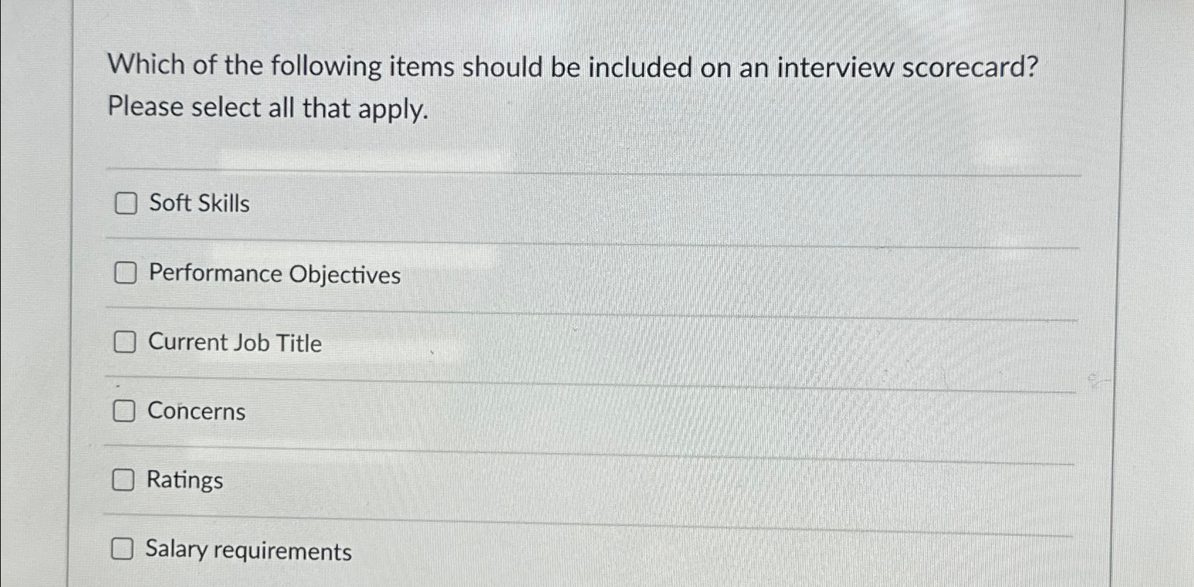Solved Which of the following items should be included on an | Chegg.com
