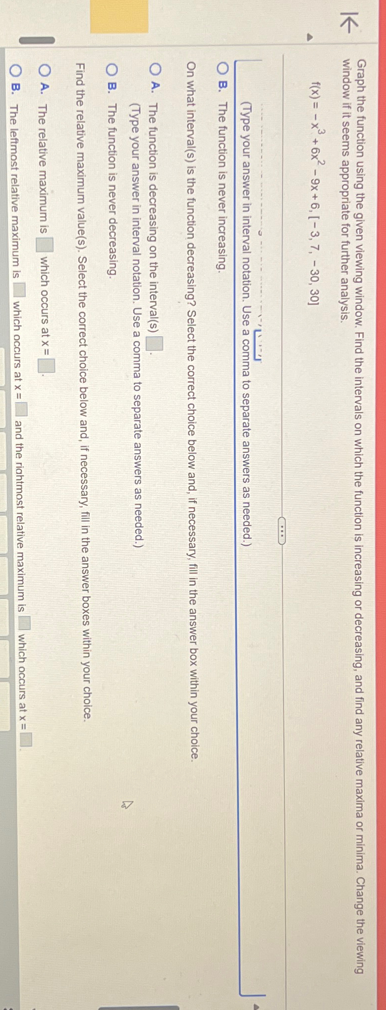 Solved Graph the function using the given viewing window. | Chegg.com