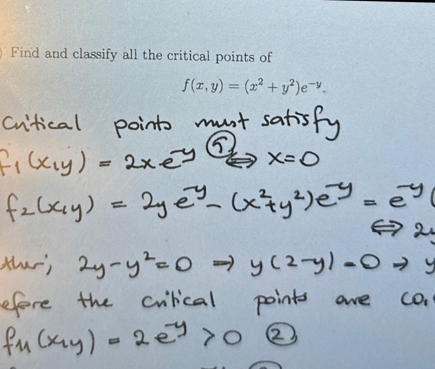 Find and classify all the critical points | Chegg.com