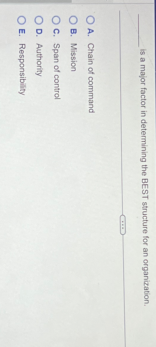 Solved is a major factor in determining the BEST structure | Chegg.com