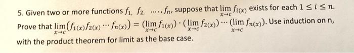 Solved 5. Given two or more functions f1,f2,…,fn, suppose | Chegg.com