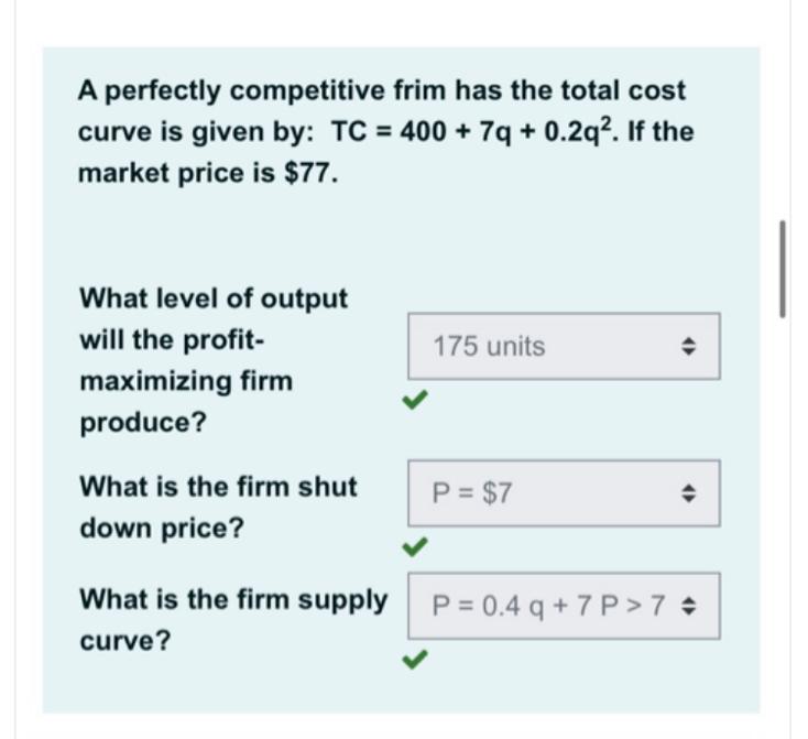 Solved A perfectly competitive frim has the total cost curve | Chegg.com