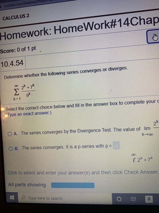 Solved mathxl.com/Student/Player 1 CALCULUS 2 Homework: | Chegg.com