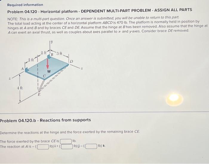 Solved Problem 04.120 - Horizontal platform - DEPENDENT | Chegg.com