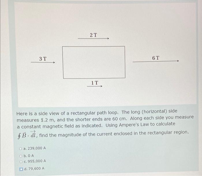 Solved 2T ЗТ 6T 1T Here is a side view of a rectangular path | Chegg.com