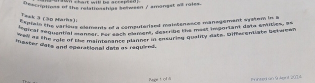 Solved Descriptions of the retill be accepted).Task 3 (3o | Chegg.com