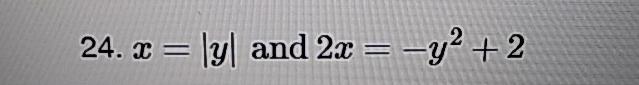 Solved x=|y| ﻿and 2x=-y2+2 | Chegg.com