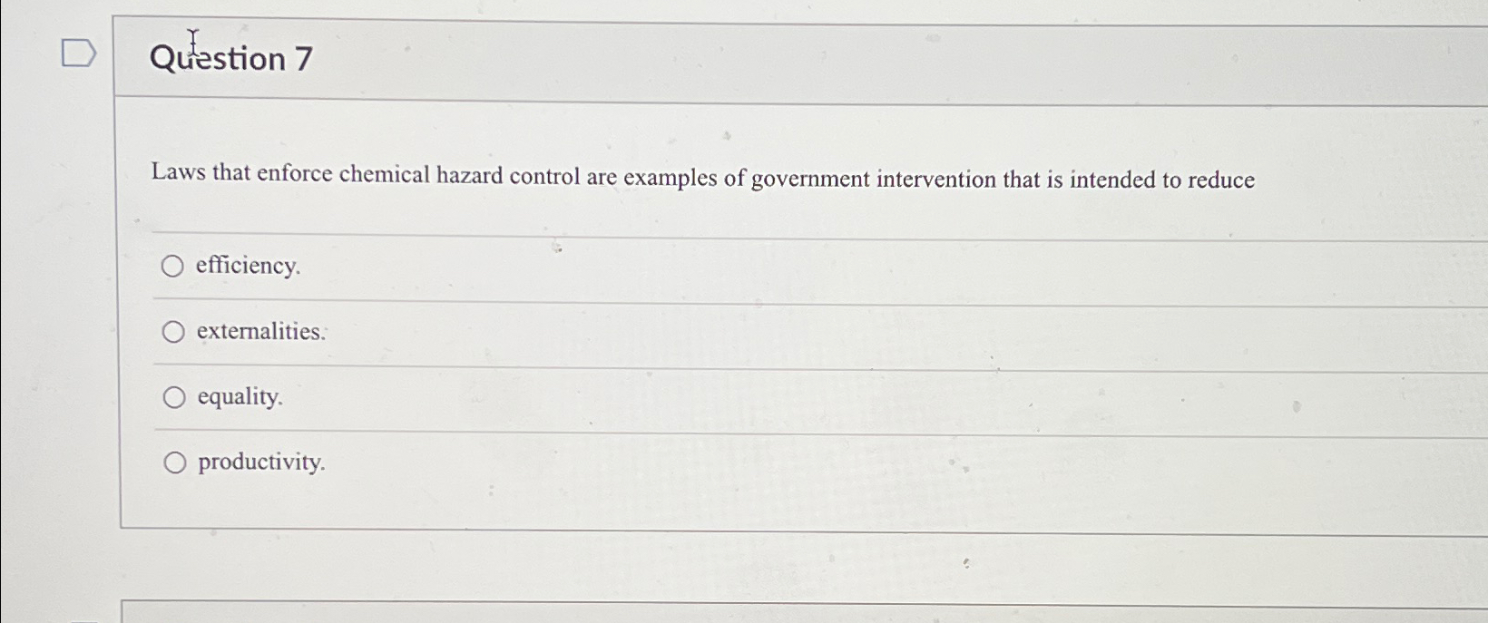 Solved Qữestion 7Laws that enforce chemical hazard control | Chegg.com