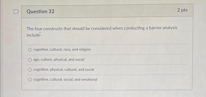 The four constructs that should be considered when | Chegg.com