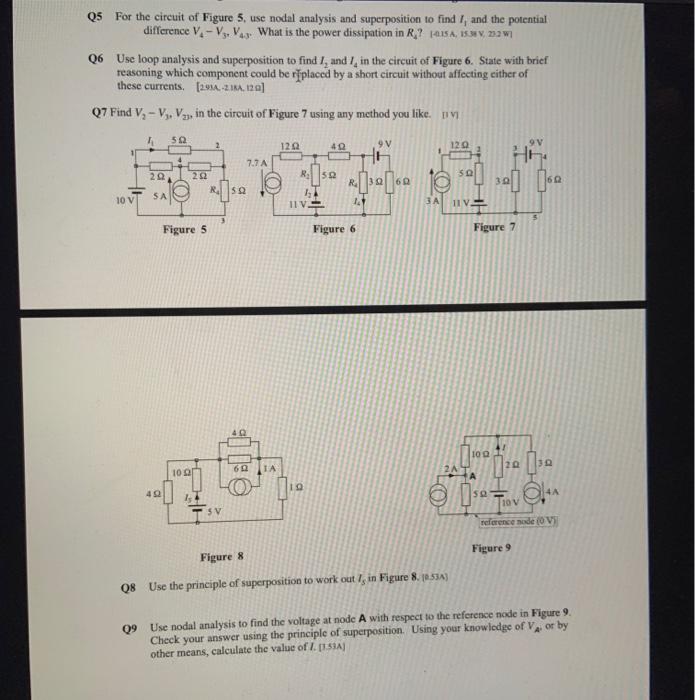 Solved Q5 For the circuit of Figure 5, use nodal analysis | Chegg.com