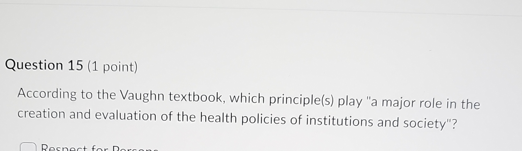 Solved Question 15 (1 ﻿point)According to the Vaughn | Chegg.com