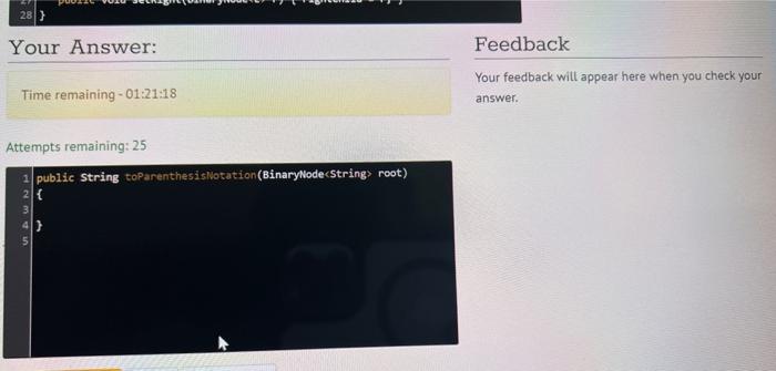 Solved Write a recursive method, toparenthesisNotation, that | Chegg.com