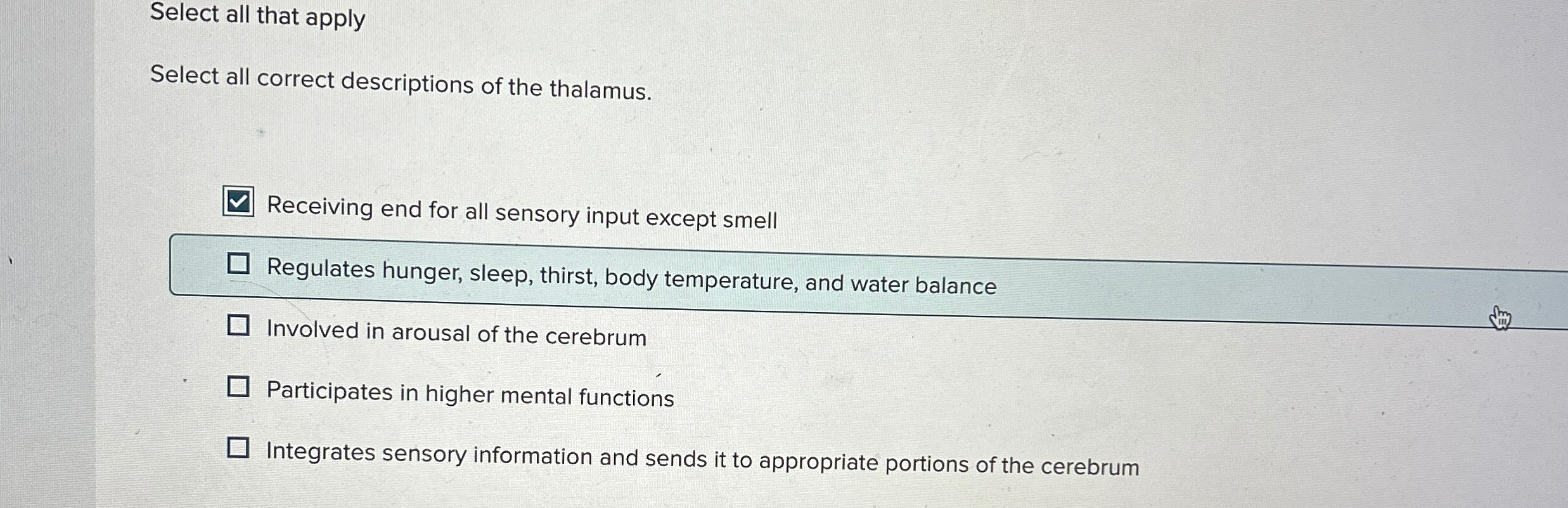 Solved Select all that applySelect all correct descriptions | Chegg.com