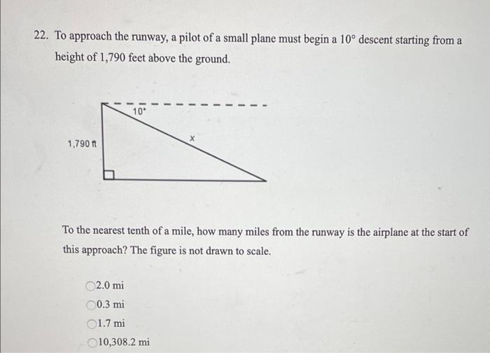 Solved 22. To approach the runway, a pilot of a small plane | Chegg.com