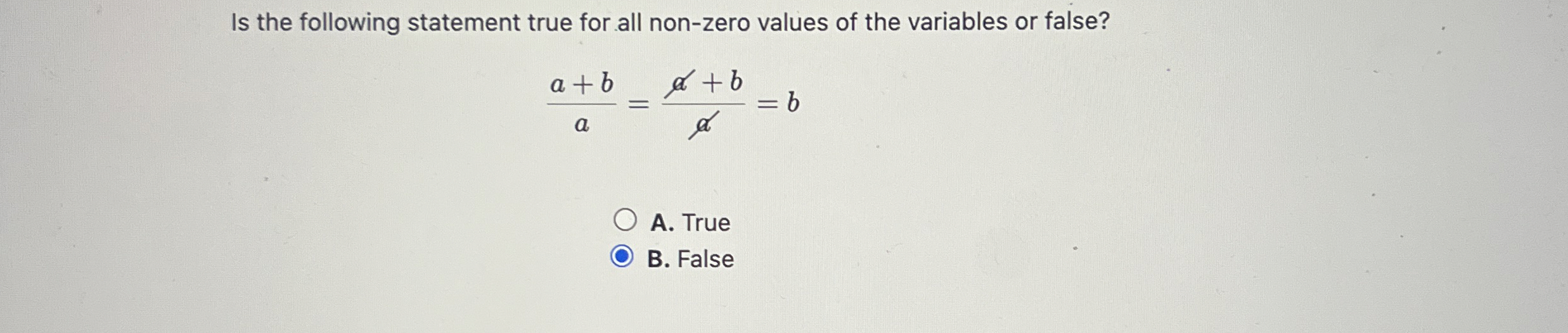 Solved Is the following statement true for all non-zero | Chegg.com