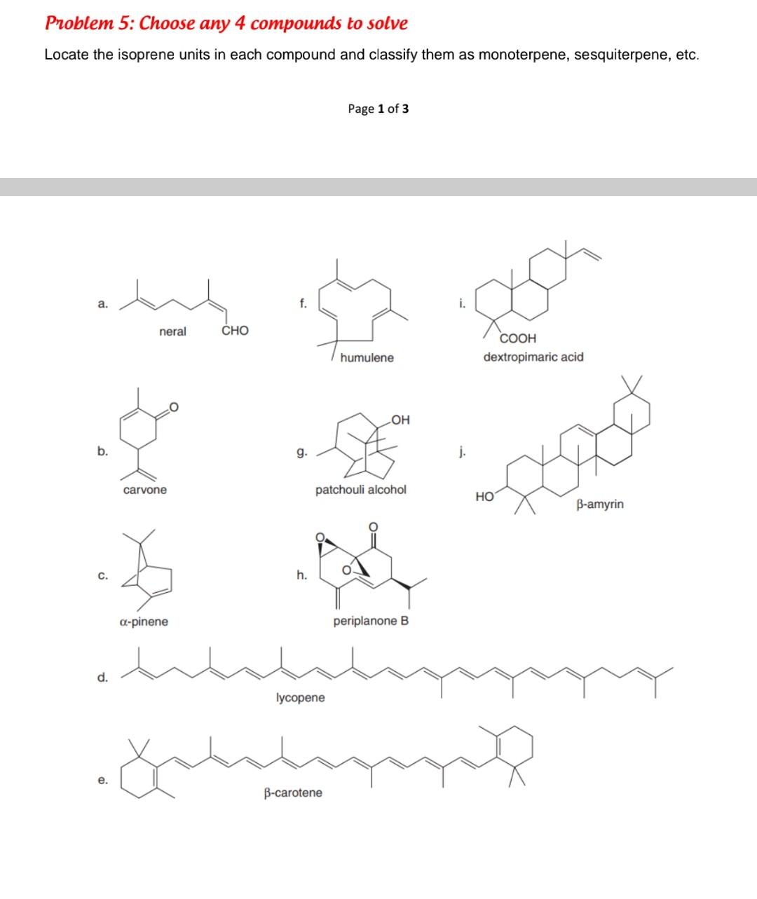 Solved Problem 5: Choose any 4 compounds to solve Locate the | Chegg.com