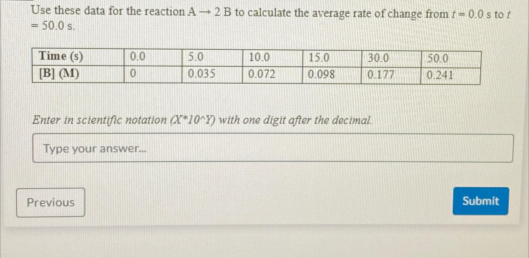 Solved Use these data for the reaction A→2B ﻿to calculate | Chegg.com