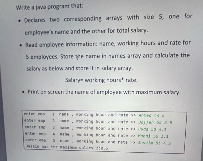 Solved Write A Java Program That • Declares Two 
