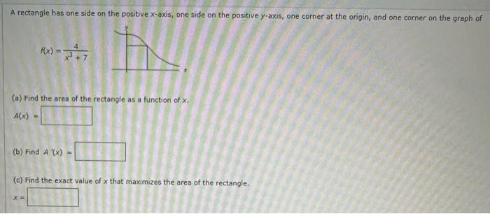 Solved A rectangle has one side on the positive x-axis, one | Chegg.com