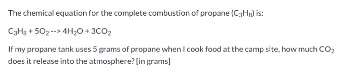 Solved The chemical equation for the complete combustion of | Chegg.com