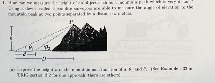 Solved 1. How can we measure the height of an object such as | Chegg.com