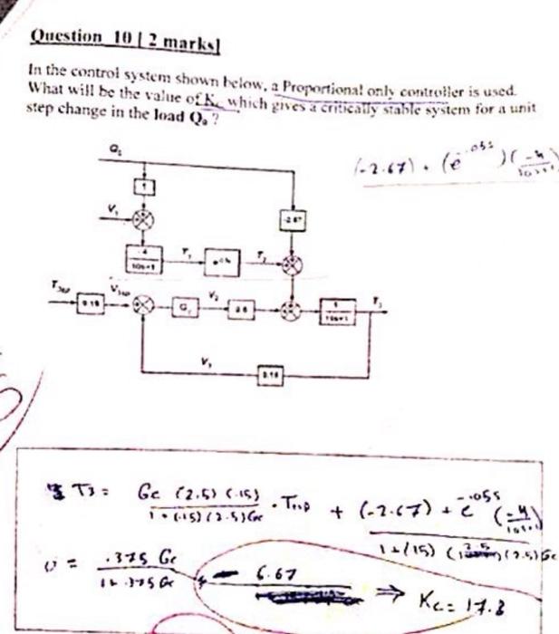 Question 10 12 marka In the controi system shown | Chegg.com