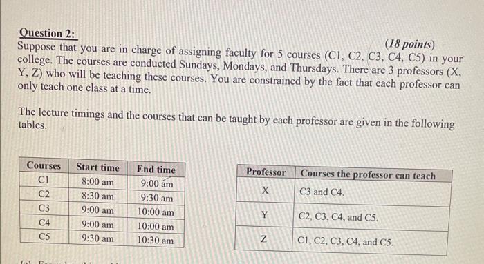 Solved Question 2: Suppose that you are in charge of | Chegg.com