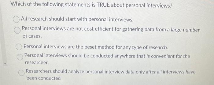 Which of the following statements is TRUE about | Chegg.com