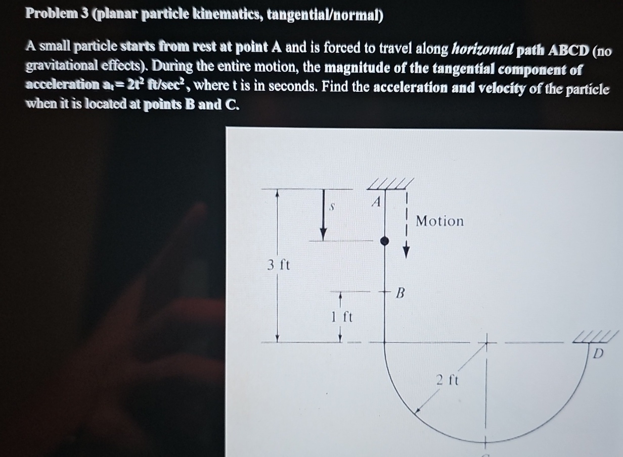 Solved Problem 3 (planar particle kimematics, | Chegg.com