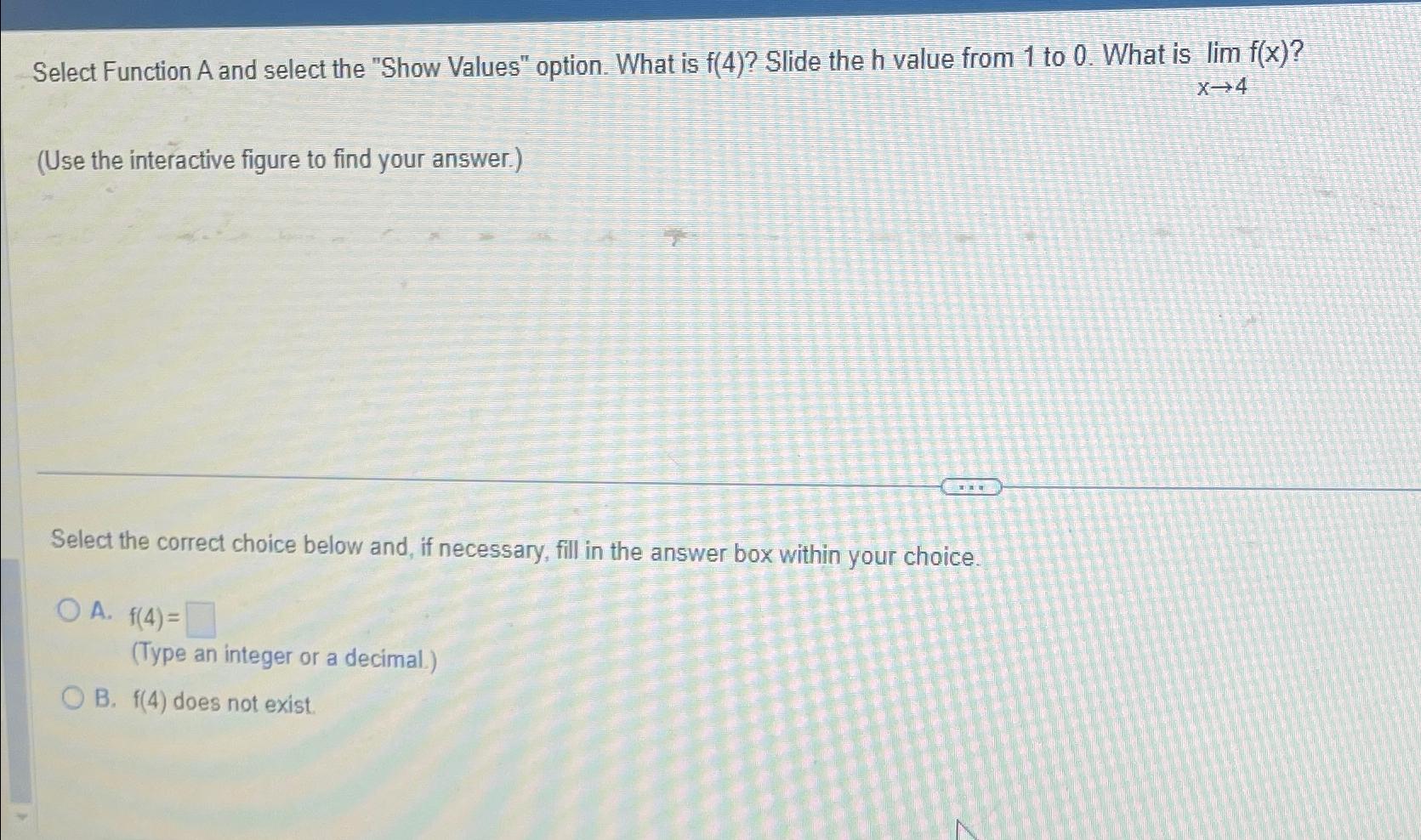 Solved Select Function A and select the "Show Values" | Chegg.com