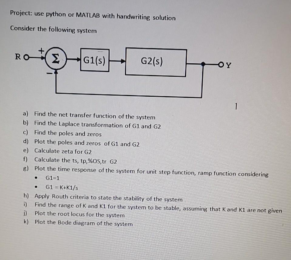 Solved Project: use python or MATLAB with handwriting | Chegg.com
