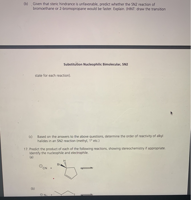 Substitution Nucleophilic Bimolecular, SN2 Model 1: | Chegg.com