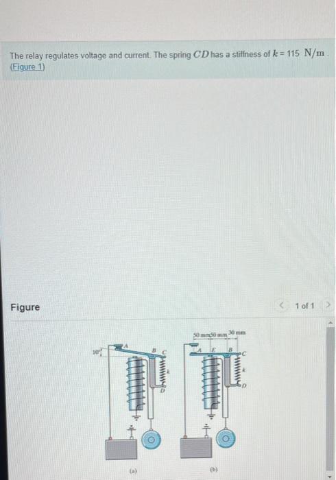 Solved The relay regulates voltage and current. The spring | Chegg.com