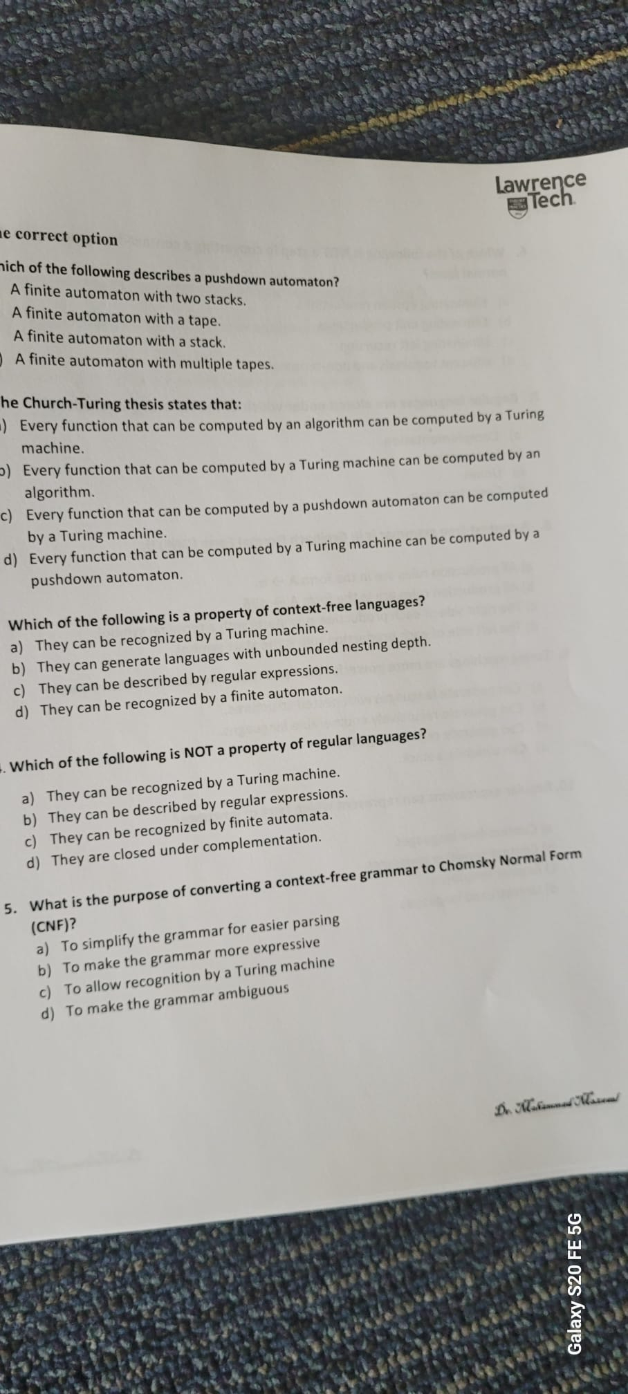 Solved Question ONE:A. L1 ﻿and L2 ﻿are regular languages. | Chegg.com