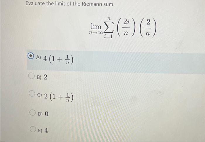 Solved Evaluate the limit of the Riemann sum. | Chegg.com
