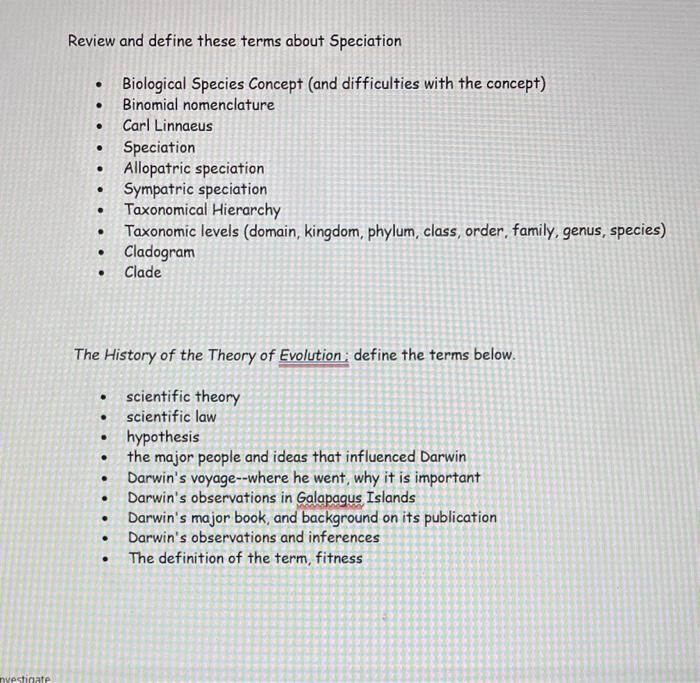 Define the following principles and/or terms listed | Chegg.com