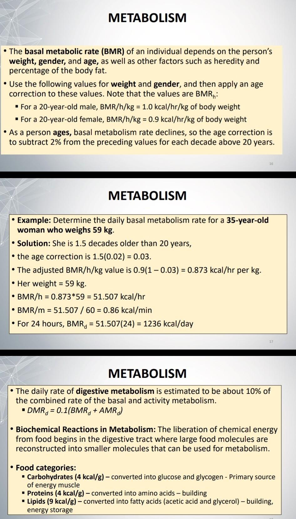 Solved Question1. Estimating Your Metabolism (25 points) | Chegg.com