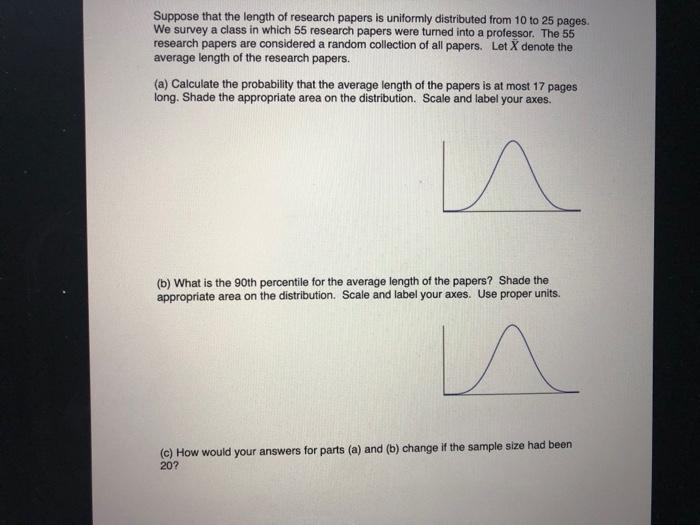 Solved Suppose that the length of research papers is | Chegg.com