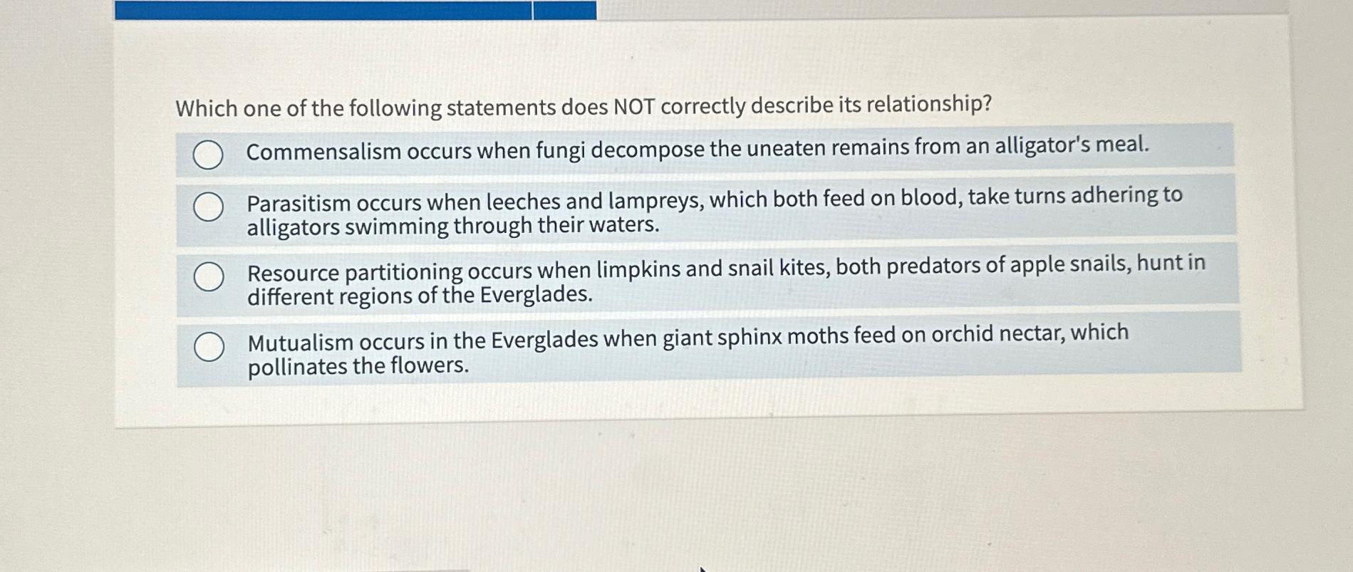 Solved Which one of the following statements does NOT | Chegg.com