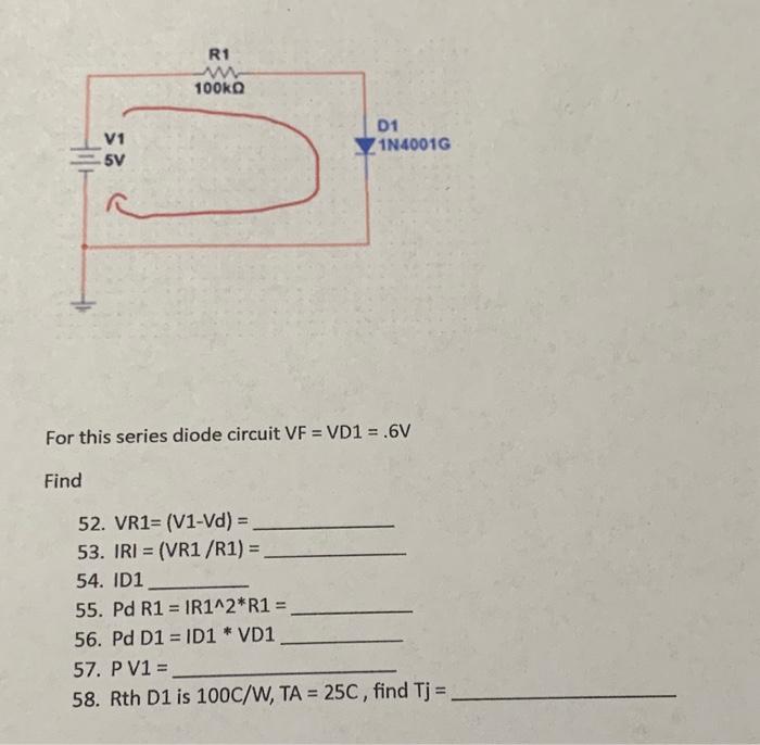 Solved For this series diode circuit VF = VD1 = 0.6V Find | Chegg.com