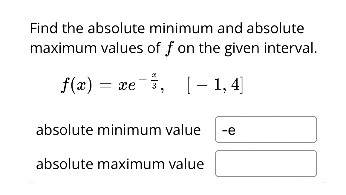 Solved Find the absolute minimum and absolute maximum values | Chegg.com