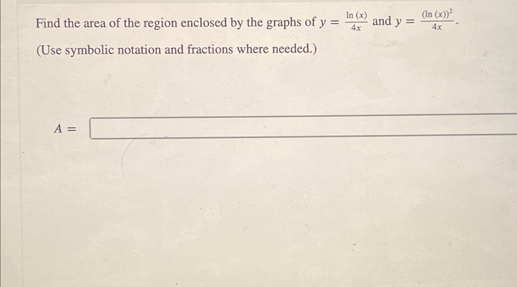 Solved Find the area of the region enclosed by the graphs of | Chegg.com