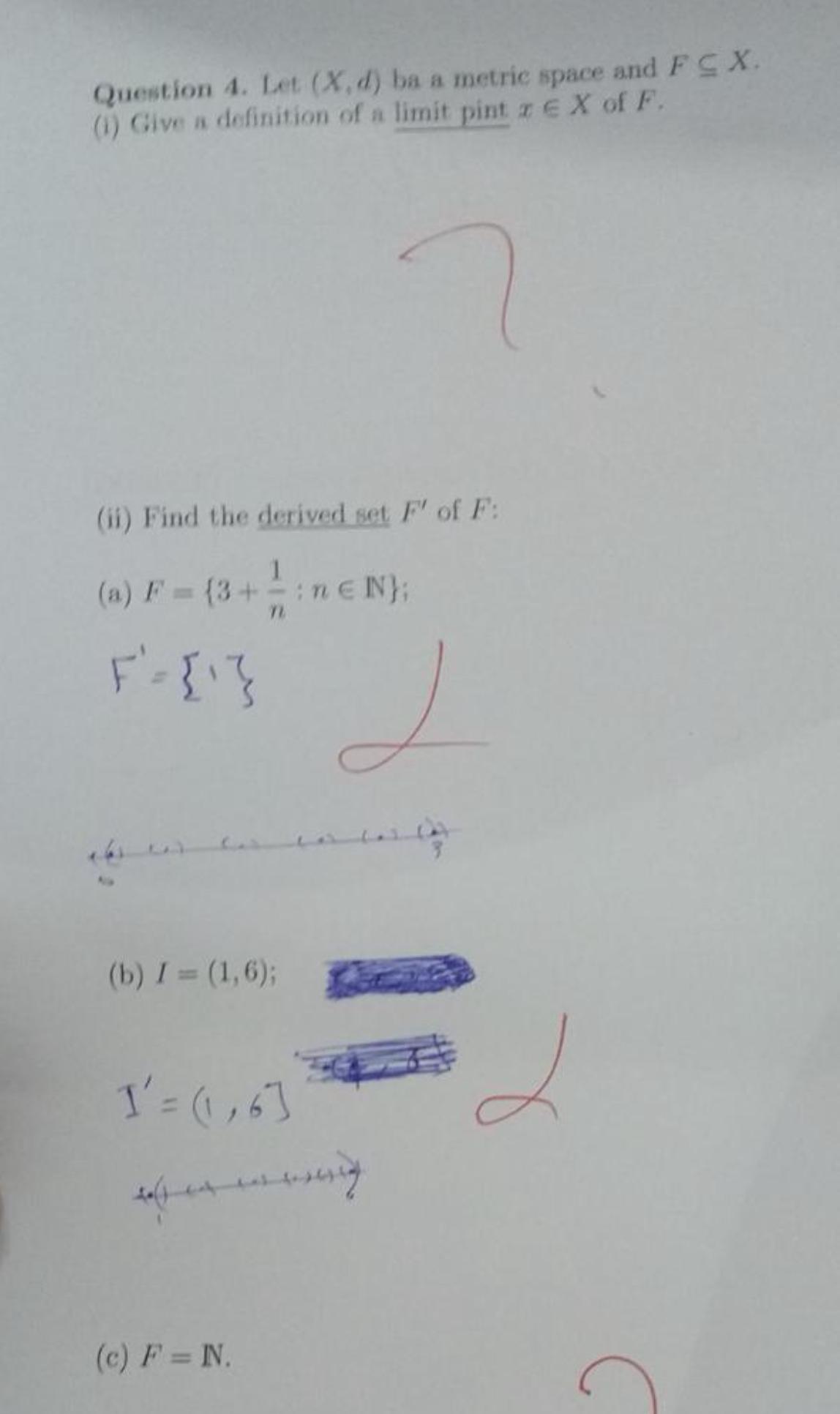 Solved Question 4. ﻿Let (x,d) ﻿ba a metric space and | Chegg.com
