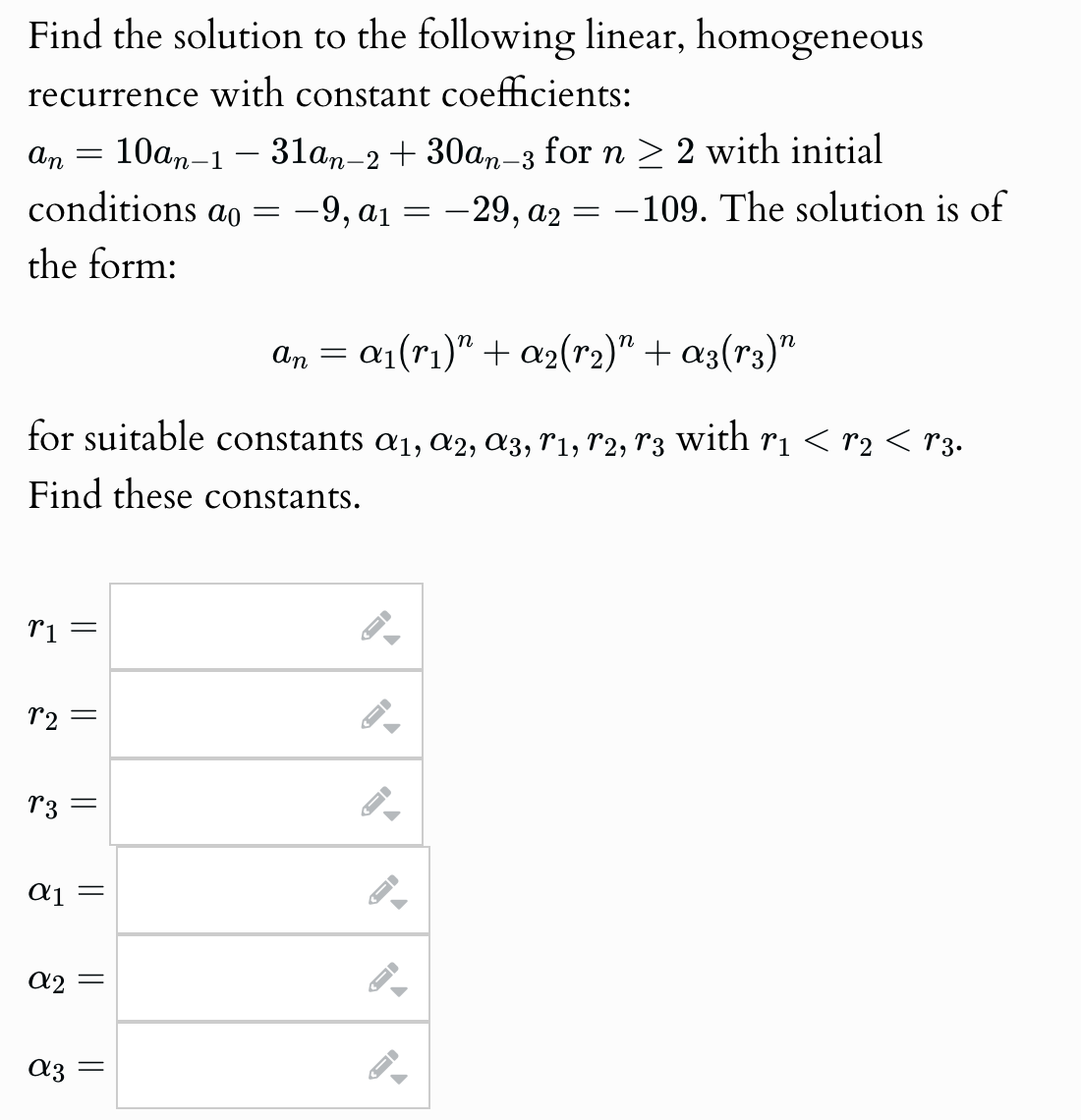 Solved Find the solution to ﻿the following linear, | Chegg.com