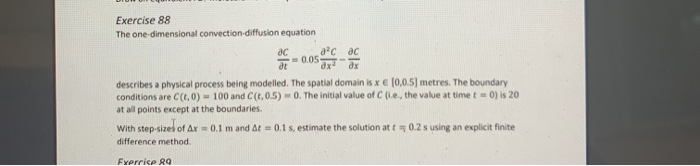 Solved Exercise 88 The one-dimensional convection-diffusion | Chegg.com