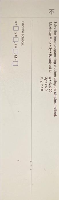 Solved Solve the linear programming problem using the | Chegg.com